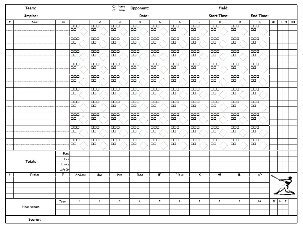 Baseball Scorecard Template EXCELTEMPLATES