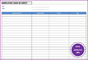 Employee Sign In Sheet Template » EXCELTEMPLATES.org