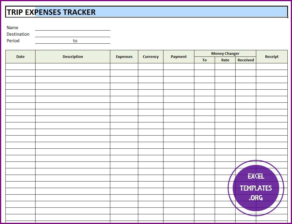 Travel Expense Sheet Template Free Printable Templates