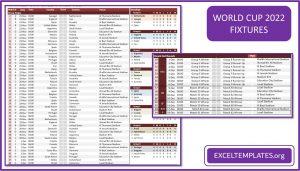 FIFA World Cup 2022 Schedule Excel Template » EXCELTEMPLATES.org